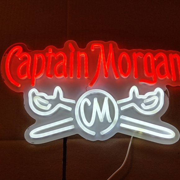 Unbranded | Other | Captain Morgan Red And White Neon Sign Wall ...